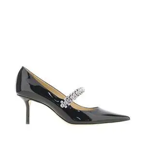 JIMMY CHOO Bing Patent Leather Pumps With Crystal Embellishment