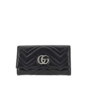 Gucci Leather Gg Marmont Wallet - Black