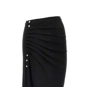 Rabanne Gathered Jersey Midi Skirt