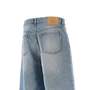 AMI Paris Wide Leg Denim Shorts