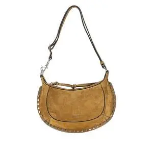 Isabel Marant Étoile Oskan Moon Bag In Suede Leather With Silver-tone Studs