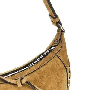 Isabel Marant Étoile Oskan Moon Bag In Suede Leather With Silver-tone Studs