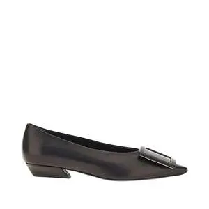 ROGER VIVIER Nappa Leather 'viv In The City' Ballerinas With Squared Buckle - Black