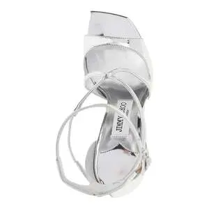 JIMMY CHOO Azia 95 Metallized Leather Sandals