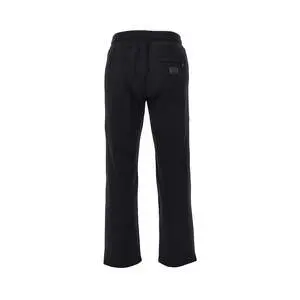Dolce & Gabbana French Terry Pants With Logo Plate - Black