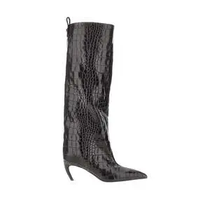 Attico Croc-embossed Leather Stiletto Boots - Brown
