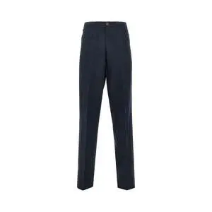 Brunello Cucinelli Cotton Pants With Dart - Blue