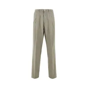 Brunello Cucinelli Cotton Twill Tapered Leg Pants With Front Dart - Blue