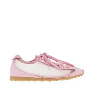 Jacquemus Nubuck Leather And Mesh "tennis" Sneakers - Pink
