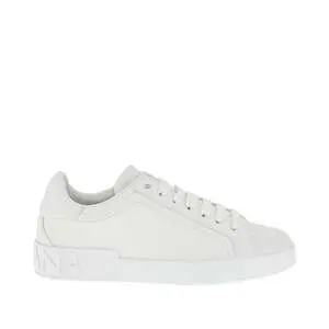 Dolce & Gabbana Portofino' Embossed Leather Sneakers - White