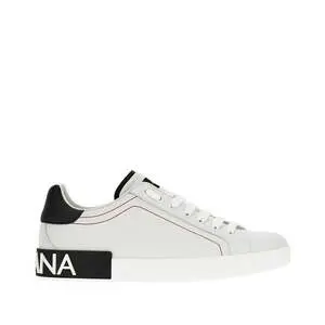 Dolce & Gabbana Portofino' Embossed Leather Sneakers - White