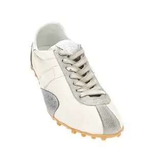 MAISON MARGIELA Leather And Suede Sneakers With Vintage Effect - Cream
