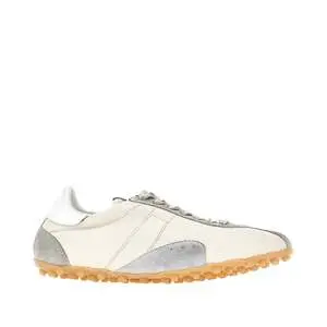 MAISON MARGIELA Leather And Suede Sneakers With Vintage Effect - Cream