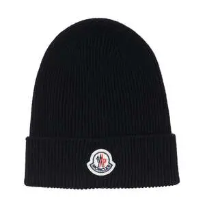 Moncler Logo Patch Beanie - Black