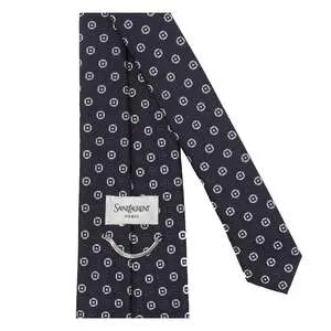 Saint Laurent Jacquard Silk Tie
