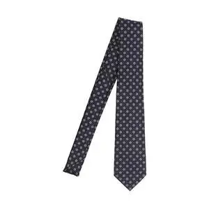 Saint Laurent Jacquard Silk Neck Tie - Blue