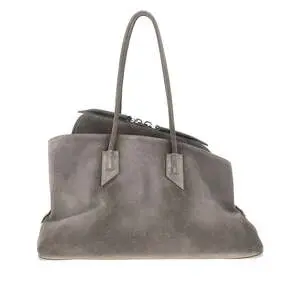 Attico THE ATTICO 'La Passeggiata' Suede Leather Bag Gray