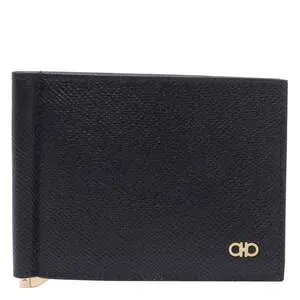 FERRAGAMO Gancini Wallet With Clip - Black