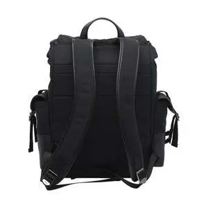TOD'S Medium Leather And Fabric Backpack With Logo