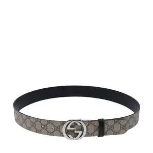 Gucci Reversible Gg Supreme Belt - Cream
