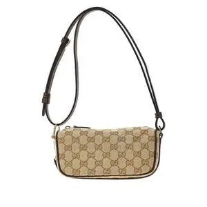 Gucci Gg Canvas Half Horsebit Mini Bag - Cream