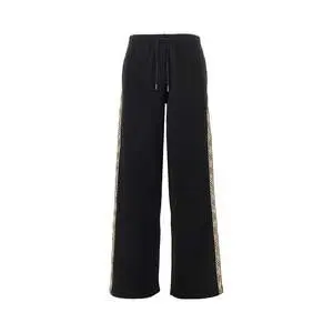 Burberry Sweatpants With Check Trimmings - Black