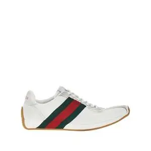 Gucci Suede Leather And Mesh 'tempo' Sneakers - White