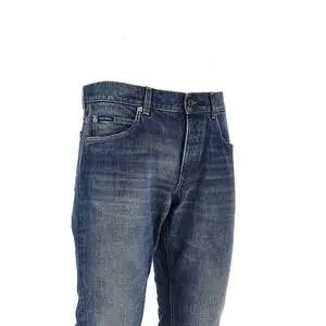Dolce & Gabbana Regular Fit Jeans With Logo Plate
