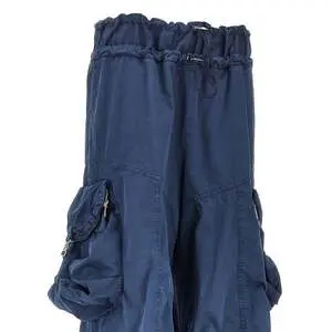 Attico Washed Cotton Cargo Pants - Blue