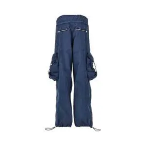 Attico Washed Cotton Cargo Pants - Blue