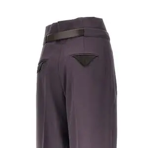 Attico Gabardine Belted Pants - Purple