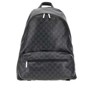 Gucci Gg Coated Fabric Medium Backpack - Black