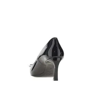 ROGER VIVIER Patent Leather Belle Vivier Trompette Pumps With Gold-finished Buckle - Black