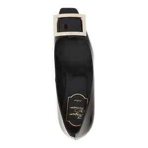 ROGER VIVIER Patent Leather Belle Vivier Trompette Pumps With Gold-finished Buckle - Black