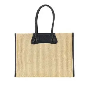 VIVIENNE WESTWOOD Troy Weaved Raffia Tote Bag - Cream
