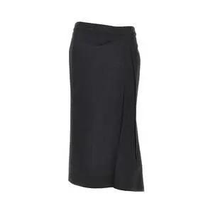 Victoria Beckham Pressed Flannel Midi Skirt - Gray
