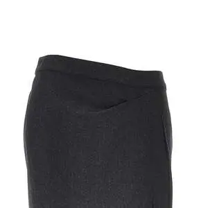 Victoria Beckham Pressed Flannel Midi Skirt