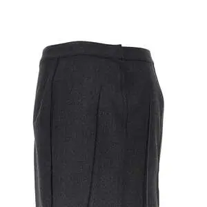Victoria Beckham Pressed Flannel Midi Skirt