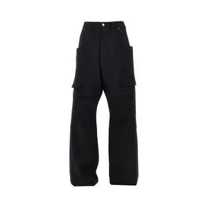 Rick Owens Virgin Wool Canvas Stefan Cargo Pants - Black