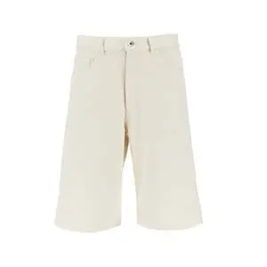 Auralee Silk Denim Wide Leg Shorts - White