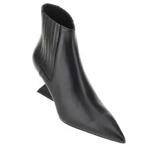 Attico Cheope Leather Ankle Boots - Black