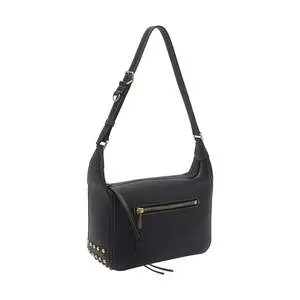 TOD'S Mini Leather Shoulder Bag With Metal Dots - Black