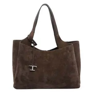 TOD'S Medium Suede Bag With Charms - Brown
