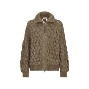 Brunello Cucinelli Zigzag Cable-knit Cardigan With Sequins