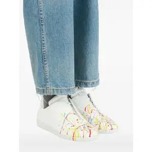 MAISON MARGIELA Low-top Leather Paint-splatter Detail Sneakers