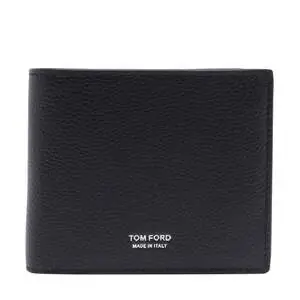 TOM FORD Classic Two-fold Wallet In Leather Fiore With Logo