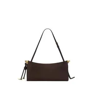 Alaïa Calf Leather Shoulder Bag With Gold-tone Hardware - Brown