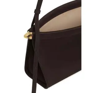 Alaïa Calf Leather Shoulder Bag With Gold-tone Hardware - Brown