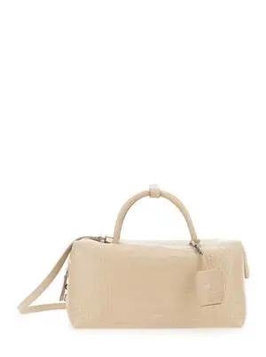 Max Mara Holdall Large Leather Handbag With Adjustable Strap - Multicolor