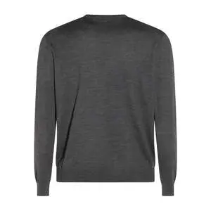 Malo Grey Virgin Wool Crew Neck Sweater - Gray